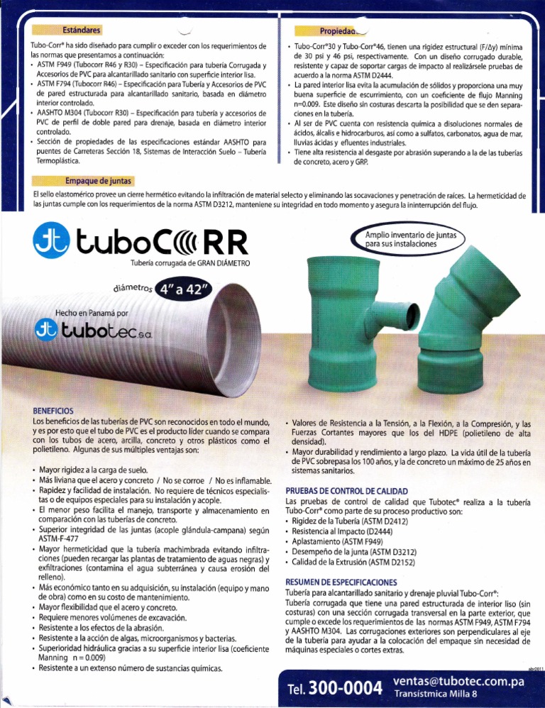Ficha Tecnica Tubo Corr | PDF | Tubería (transporte de fluidos) | Acero