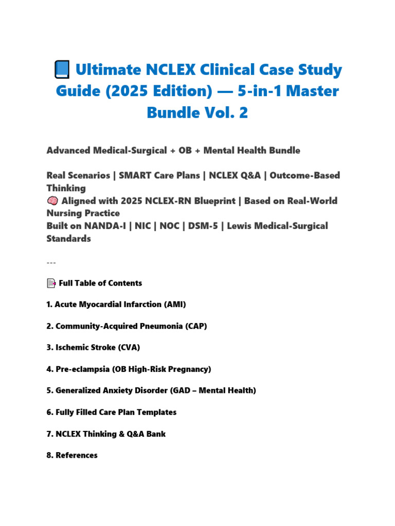 Ultimate NCLEX Clinical Case Study Guide (2025 Edition) 5-In-1 Master ...