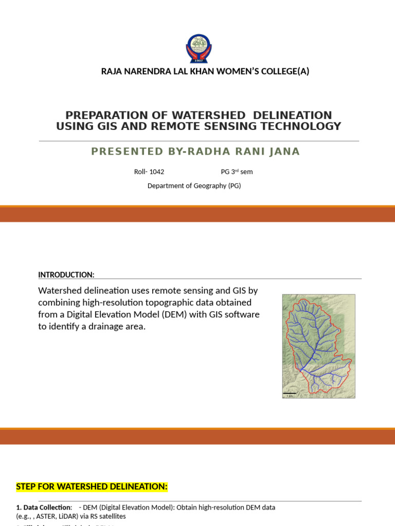 PREPARATION OF WATERSHED DELINEATION USING GIS AND REMOTE | PDF