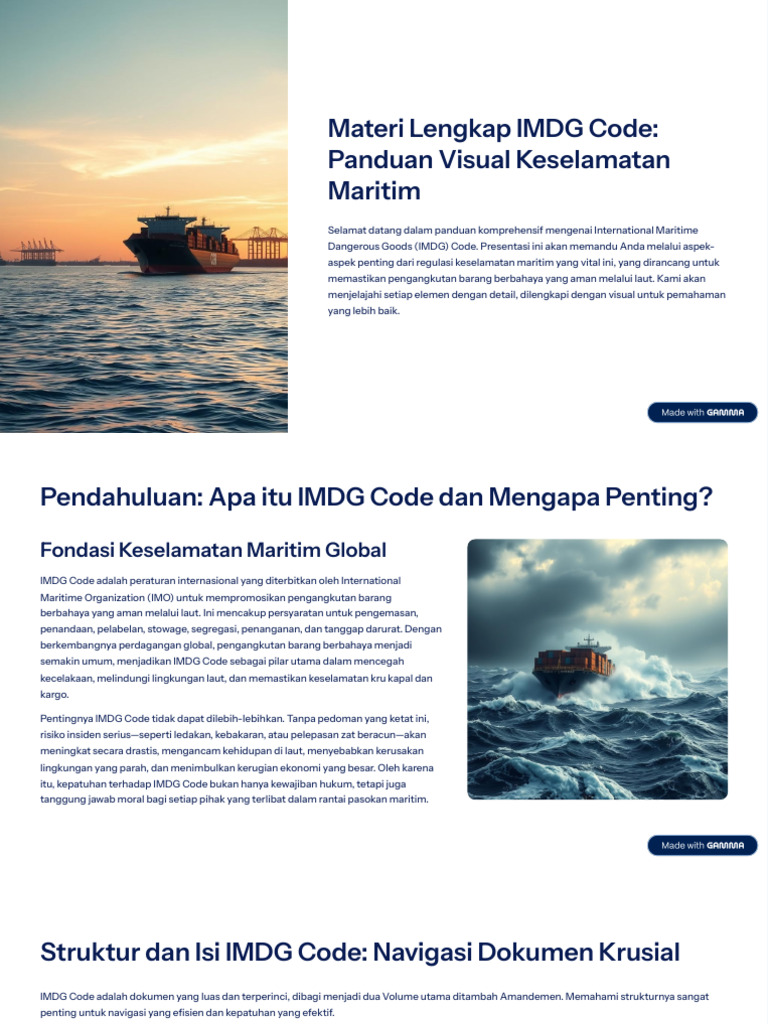 Panduan Lengkap IMDG Code Maritim | PDF