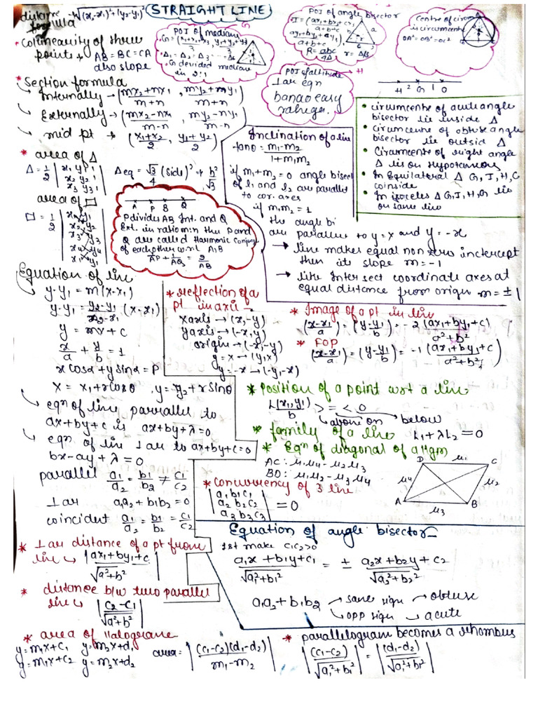 Coordinate Geometry Short Notes | PDF
