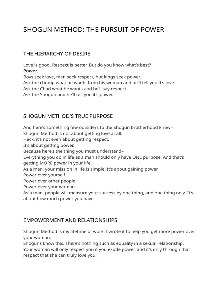 Shogun Method Power Principles | PDF
