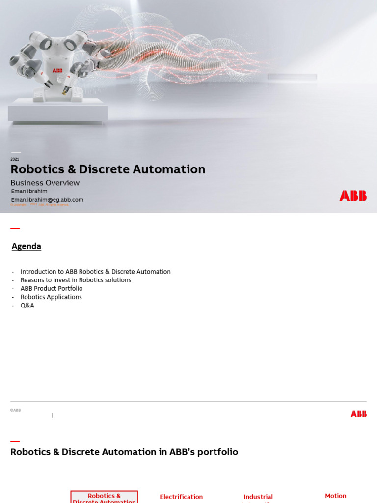 ABB Robotics Investment Insights | PDF | Robot | Robotics
