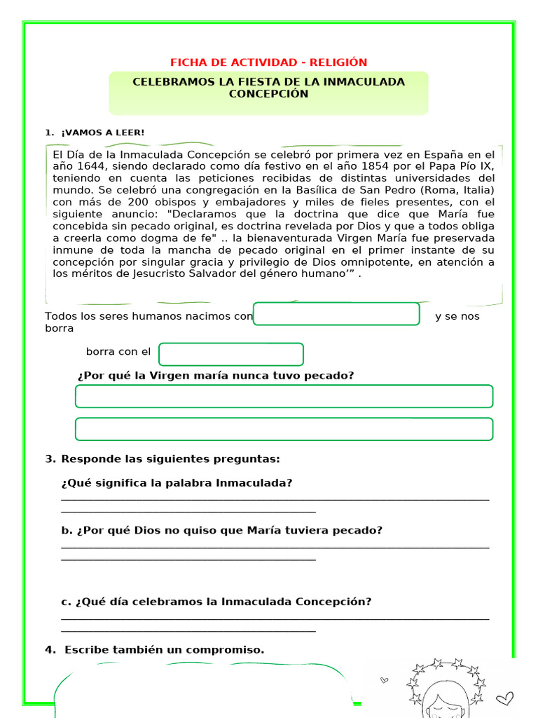 Ficha Religion 03 | PDF | María, madre de Jesús | Creencia religiosa y ...