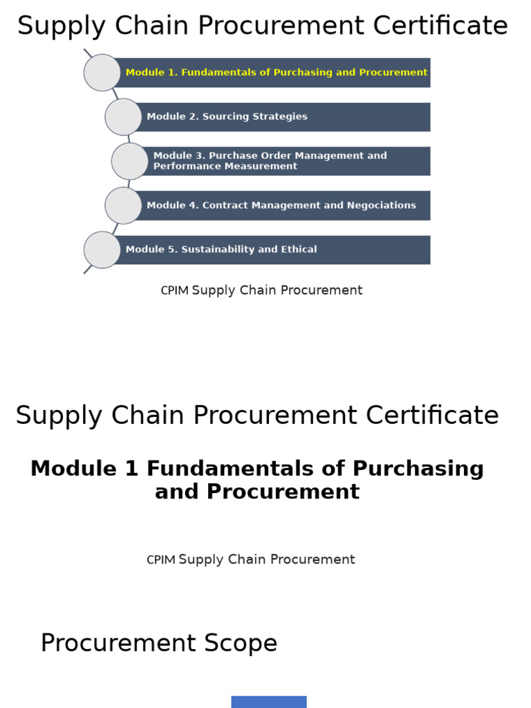 Supply Chain Procurement Certificate Overview | PDF | Procurement ...