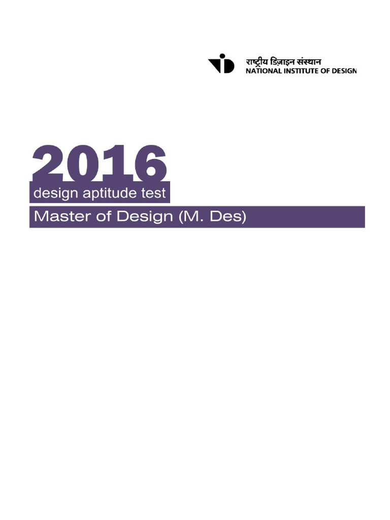 NID DAT Mdes 2016 QP-Part a&B With Answers | PDF