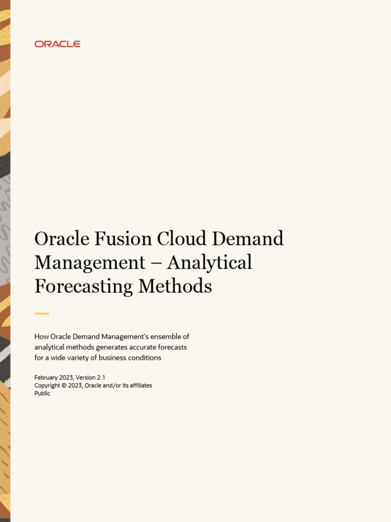 Oracle Demand Management Forecasting Methods | PDF | Regression ...