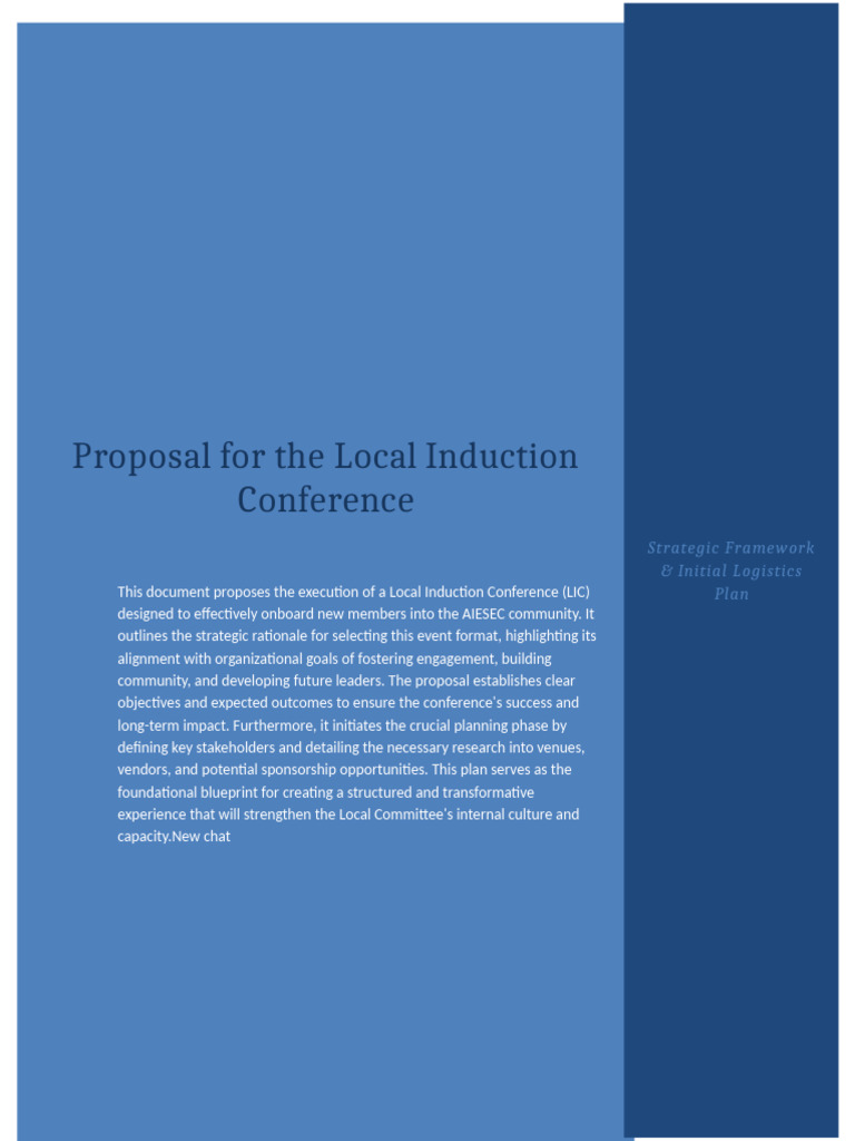 Local Induction Conference Proposal | PDF | Simulation | Leadership