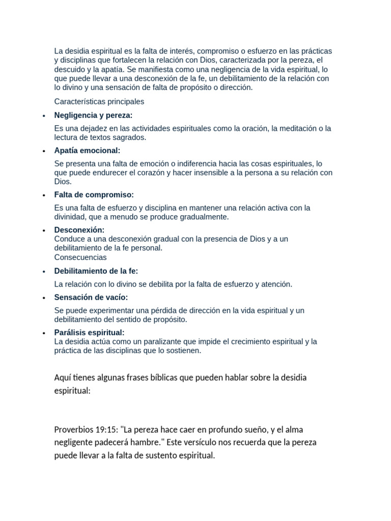 La Desidia Espiritual Es La | PDF | Espiritualidad | Creencia religiosa ...