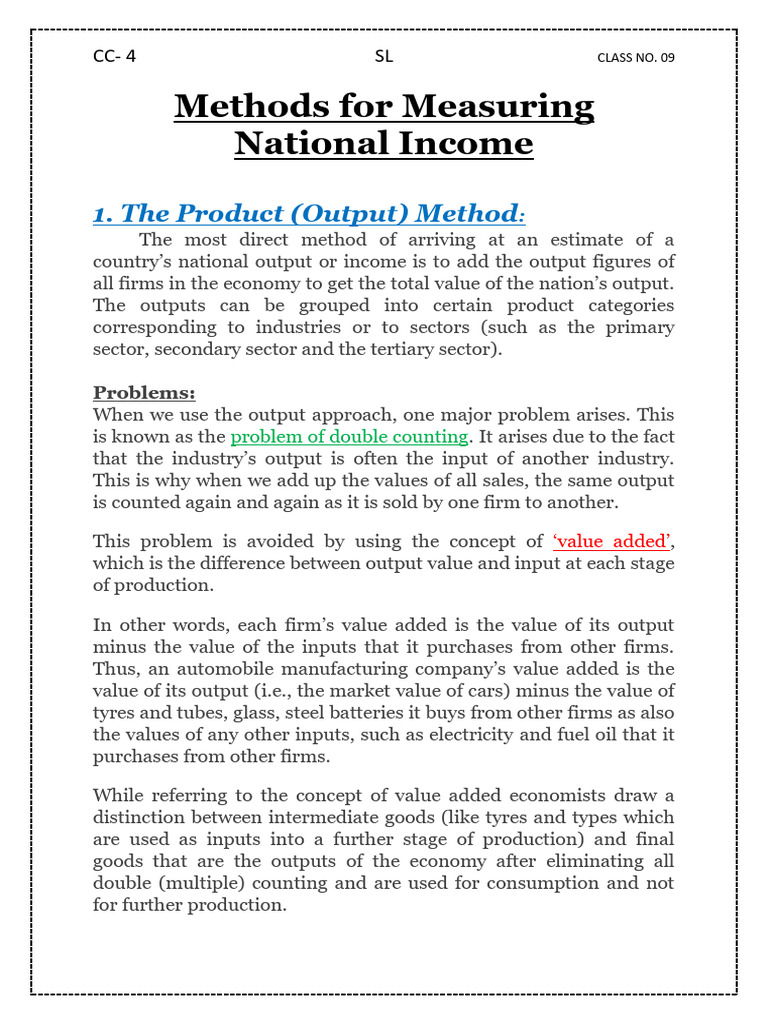 4 Methods For Measuring National Income | PDF | Measures Of National ...