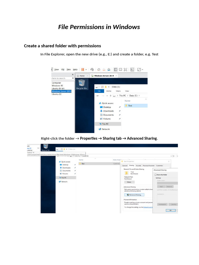 Windows File Permissions Guide | PDF | Computer File | Directory ...