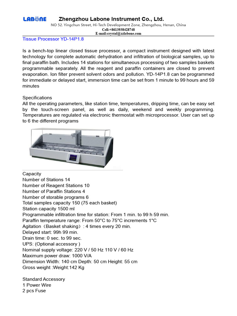 Advanced Tissue Processing Equipment | PDF