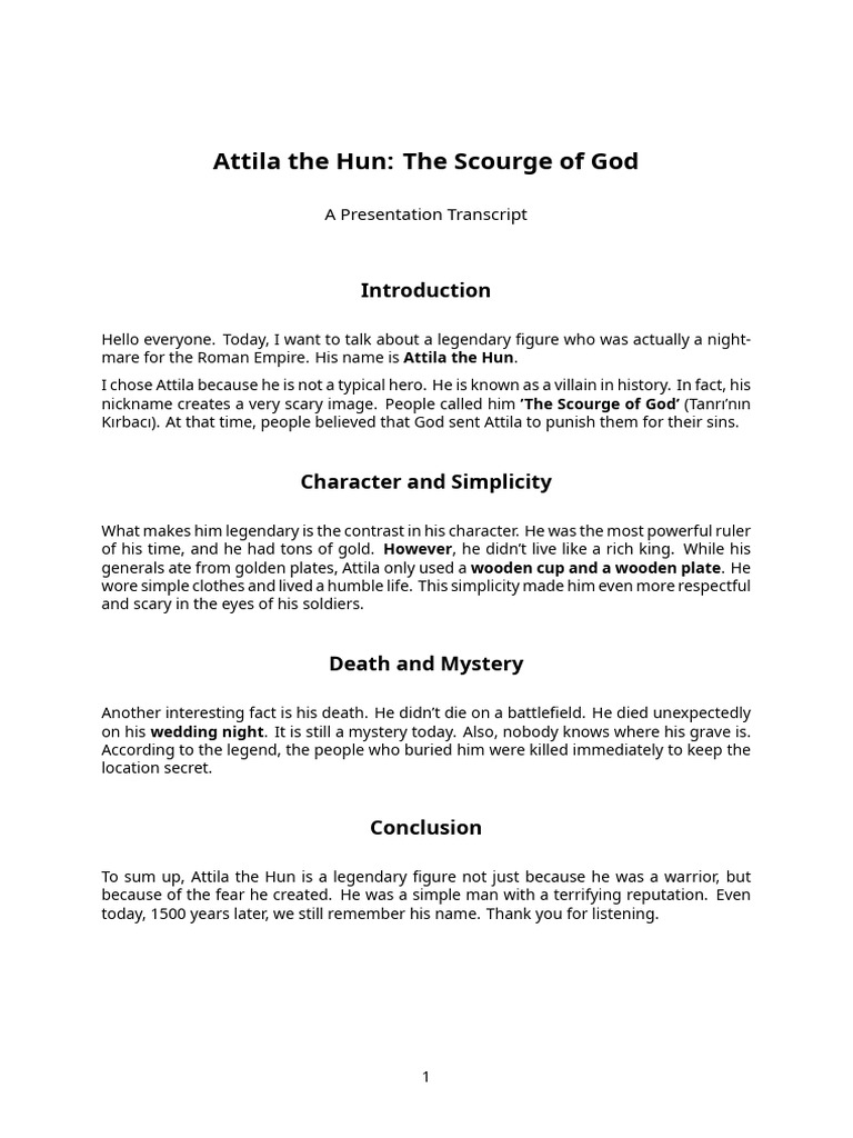 Attila the Hun: A Legendary Villain | PDF