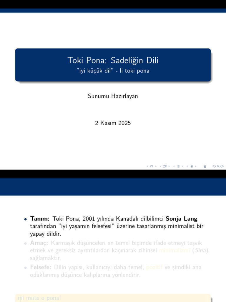 Toki Pona Sarı-Lacivert Sunumu | PDF