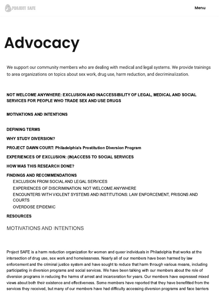 Advocacy _ Project SAFE | PDF