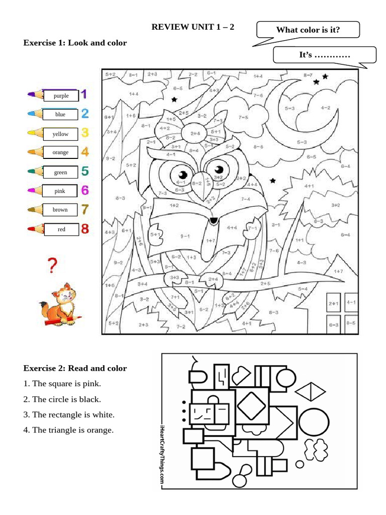 Color and Shape Learning Exercises | PDF