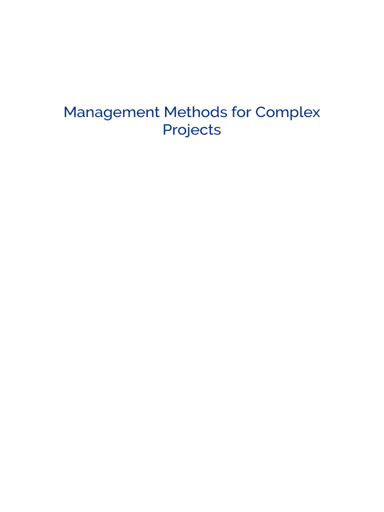Management Methods For Complex Projects | PDF | Project Management ...