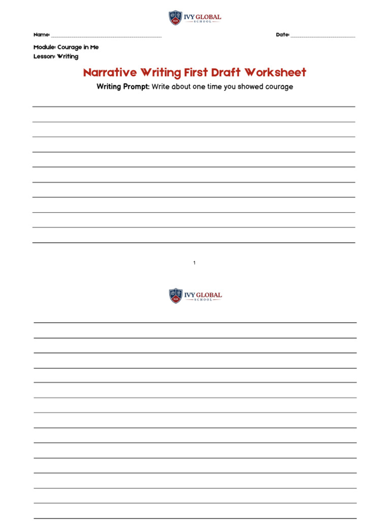Courage Narrative Writing Worksheet | PDF