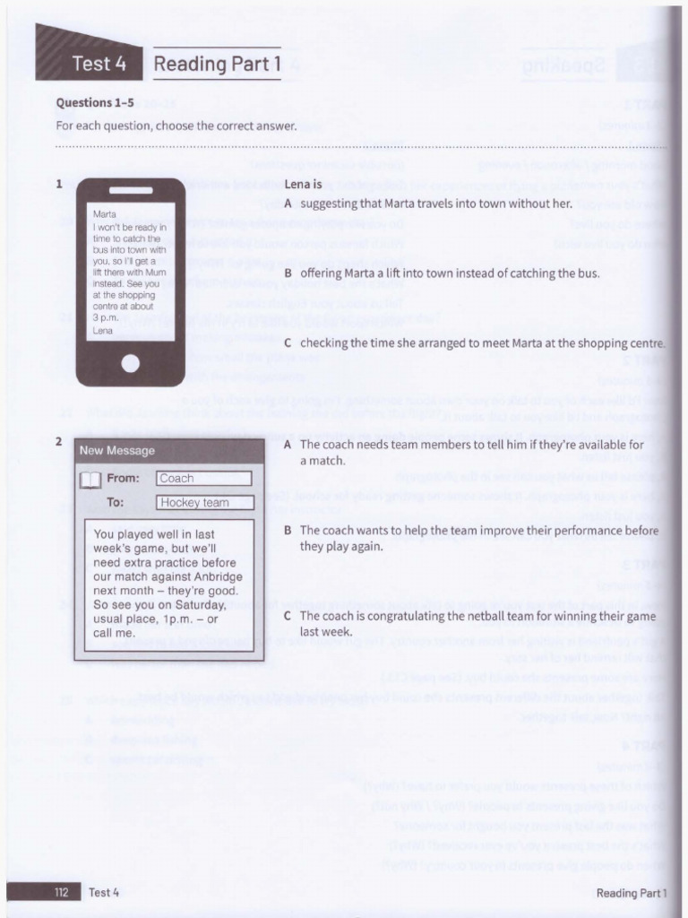 B1 Preliminary for Schools Test 4 | PDF