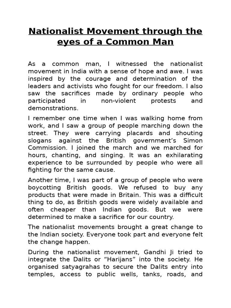 Nationalist Movement Through The Eyes of A Common Man | PDF | Dalit