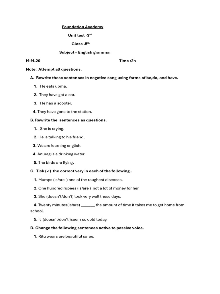 Class 6th pdf maths and English assignment | PDF | English Grammar ...