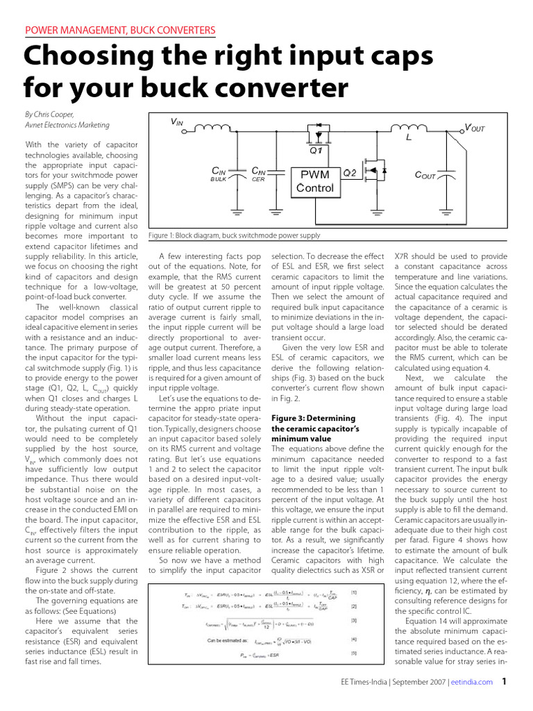Selecting Input Capacitors for Buck Converters | PDF | Capacitor ...