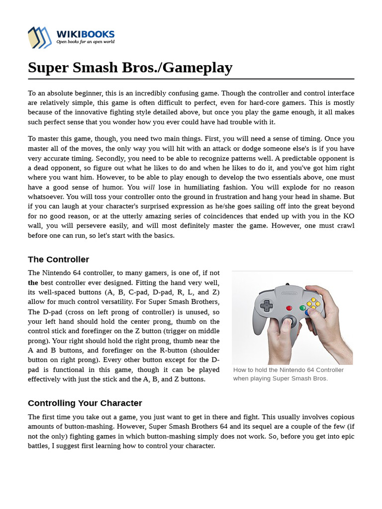 Super Smash Bros. Gameplay | PDF