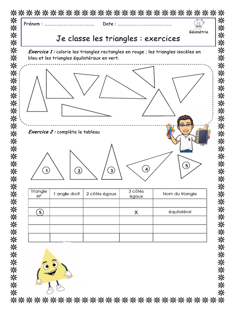 Feuilles Élèves - Reconnaissance Des Triangles | PDF