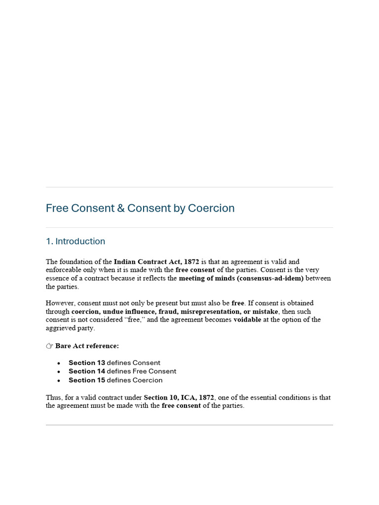 Contract Consent | PDF | Common Law | Consent