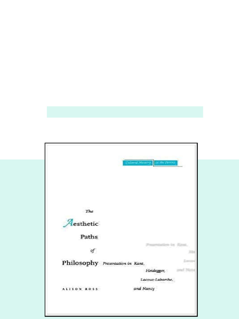 (Ebook) The Aesthetic Paths of Philosophy: Presentation in Kant ...