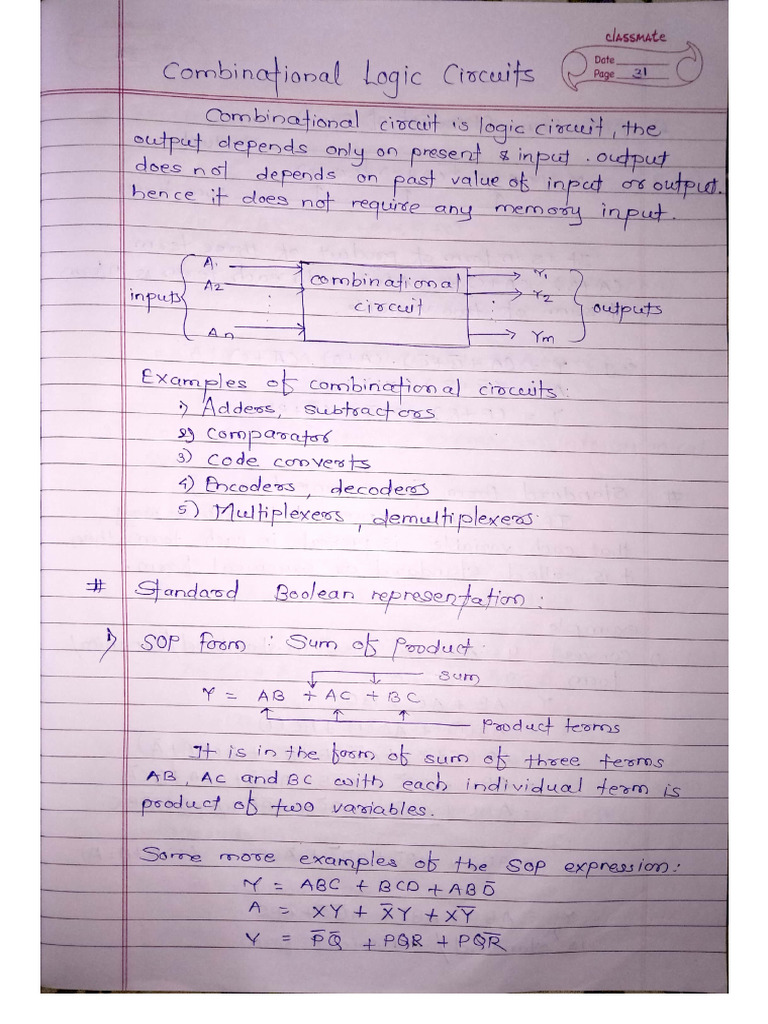 Combinational Logic Circuit | PDF