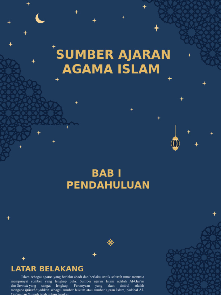 SUMBER AJARAN AGAMA ISLAM | PDF