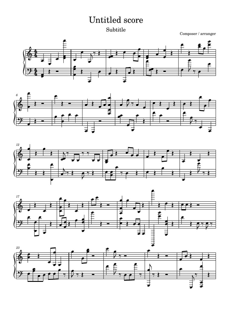 Composer Arranger Score Overview | PDF