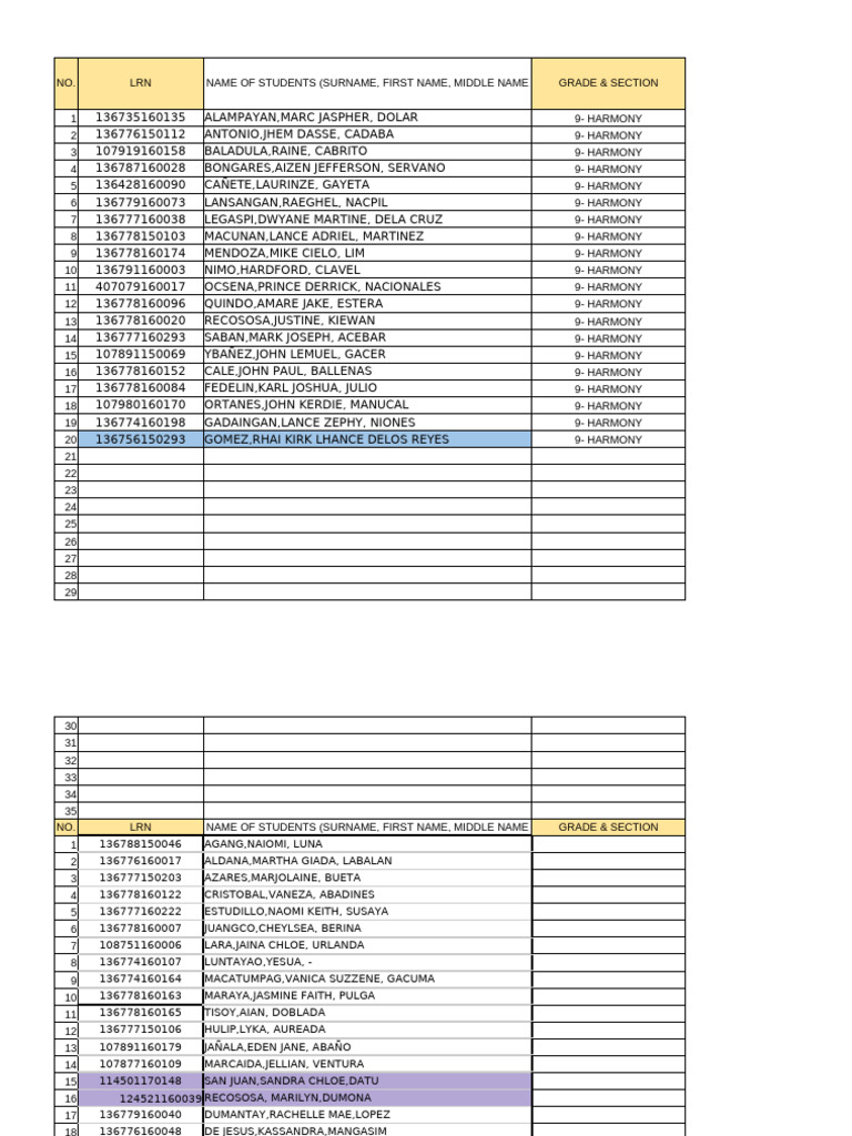 Grade 9 School Id Information Sy 2025 2026 | PDF