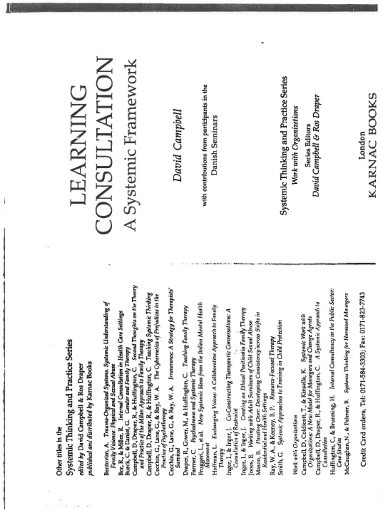 Learning Consultation A Systemic Framework | PDF