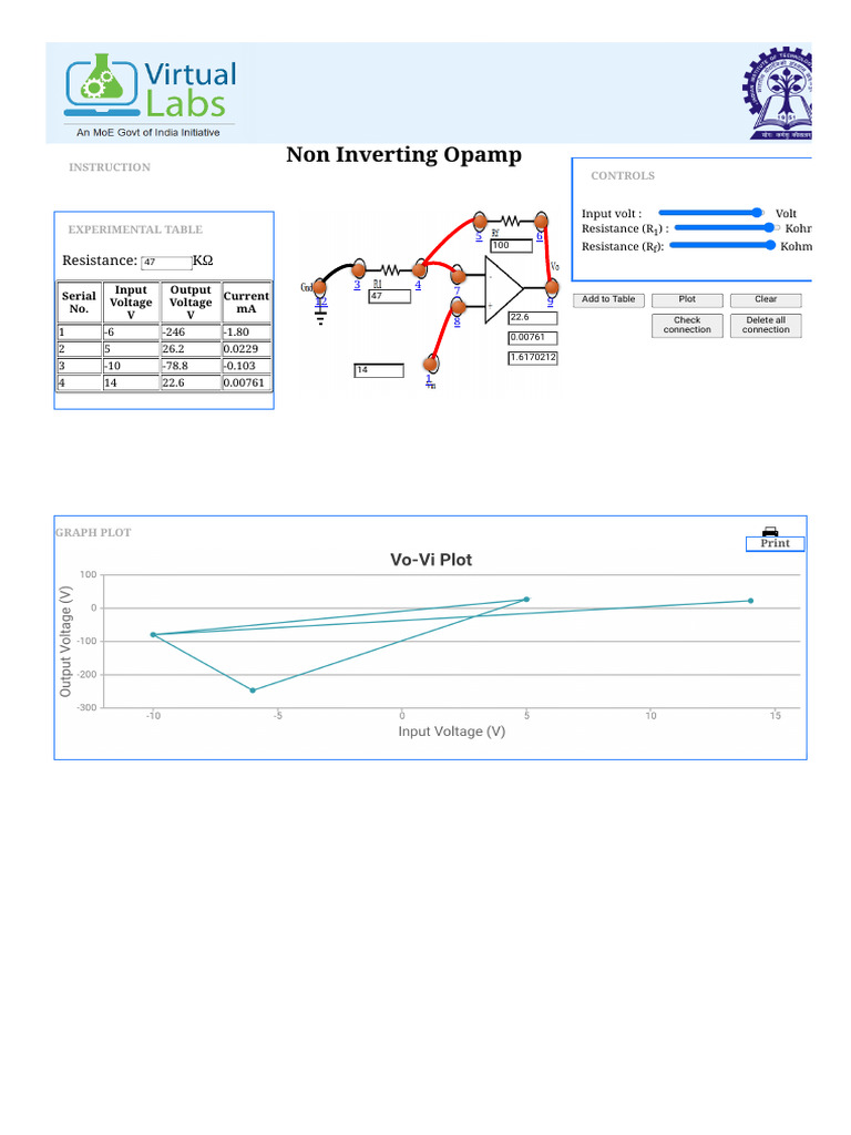 Non Inverting Operational Amplifier | PDF