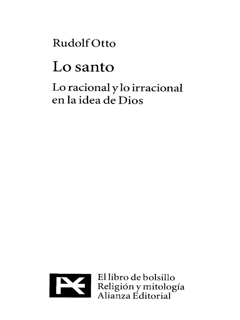 Semana 06 - Rudolph Otto "Lo Santo", Cap. IV | PDF | Misticismo | Temor