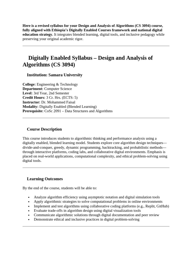 Design and Analysis of Algorithms | PDF | Computer Programming | Learning