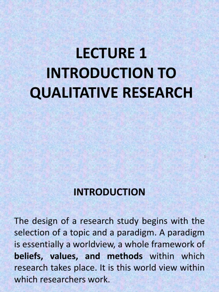 Intro to Qualitative Research | PDF | Qualitative Research ...