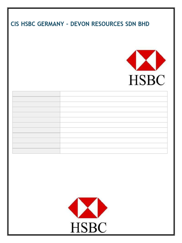 HSBC Germany Account Details for Devon Resources | PDF
