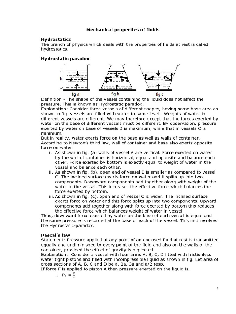 2-Mechanical Properties of Fluids | PDF | Surface Tension | Liquids