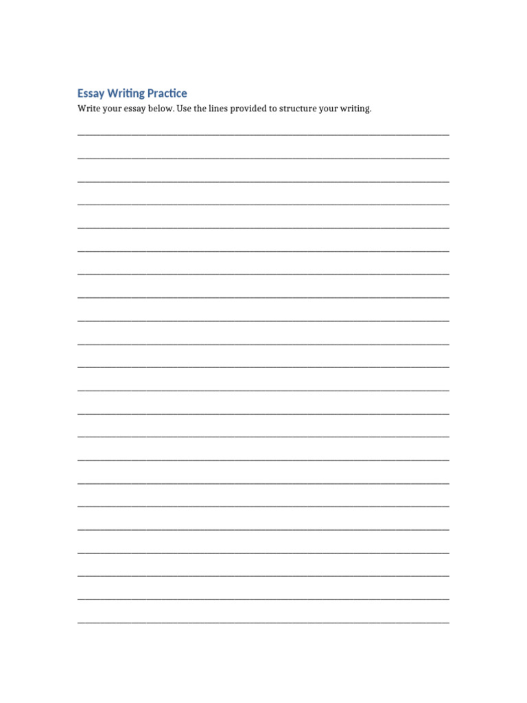 Essay Writing Practice | PDF