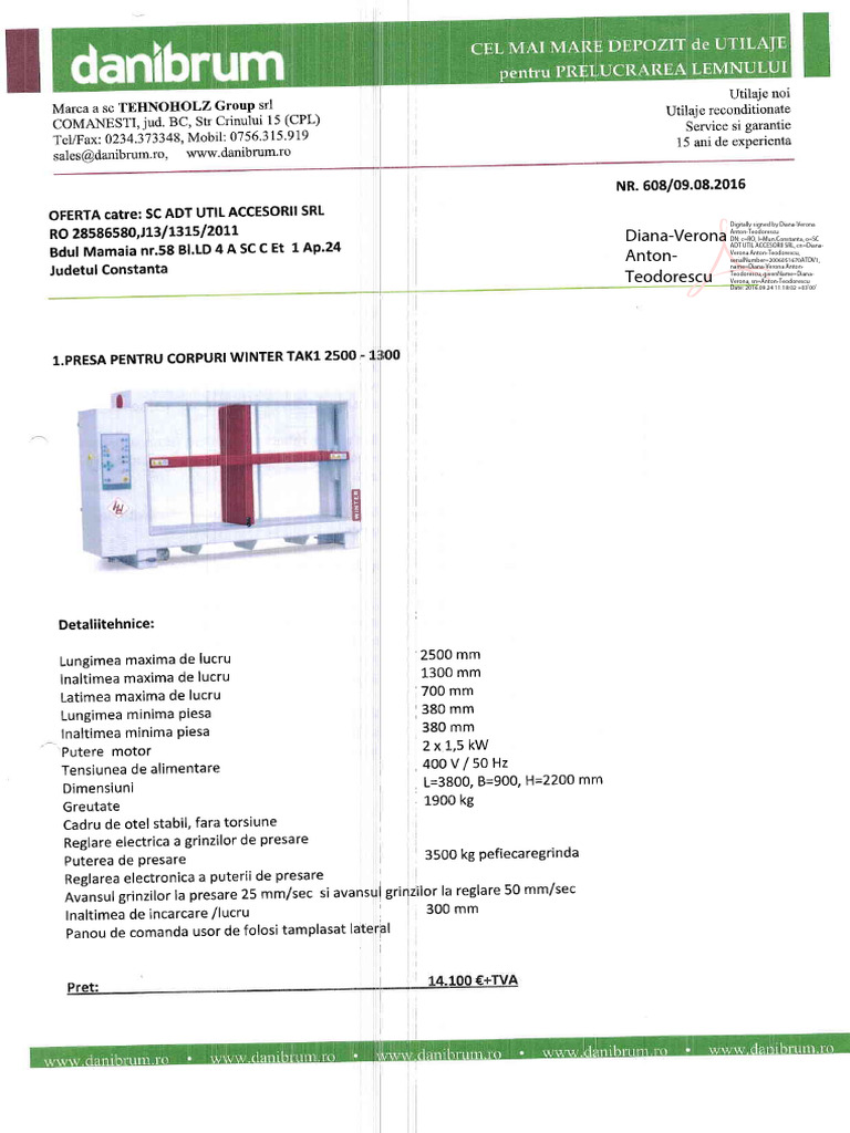 Oferta Presa de Corpuri Mobilier | PDF