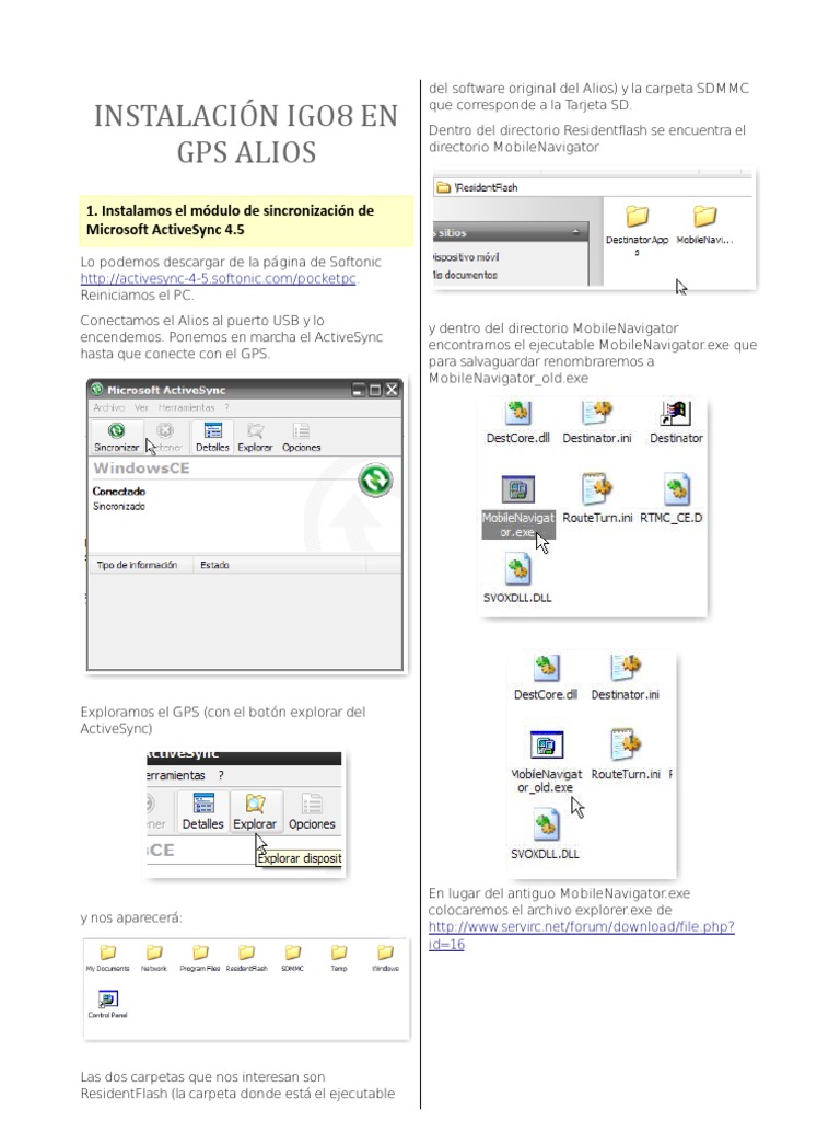 Instalación de iGO8 en GPS Alios | PDF | Archivo de computadora ...