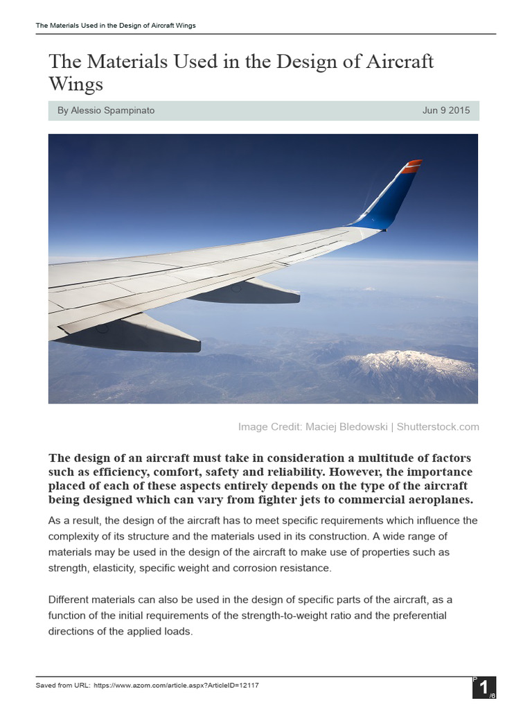 Aircraft Wing Design Materials Explained | PDF | Composite Material ...