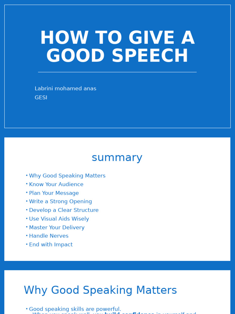 Effective Speech Delivery Guide | PDF | Communication | Human Communication