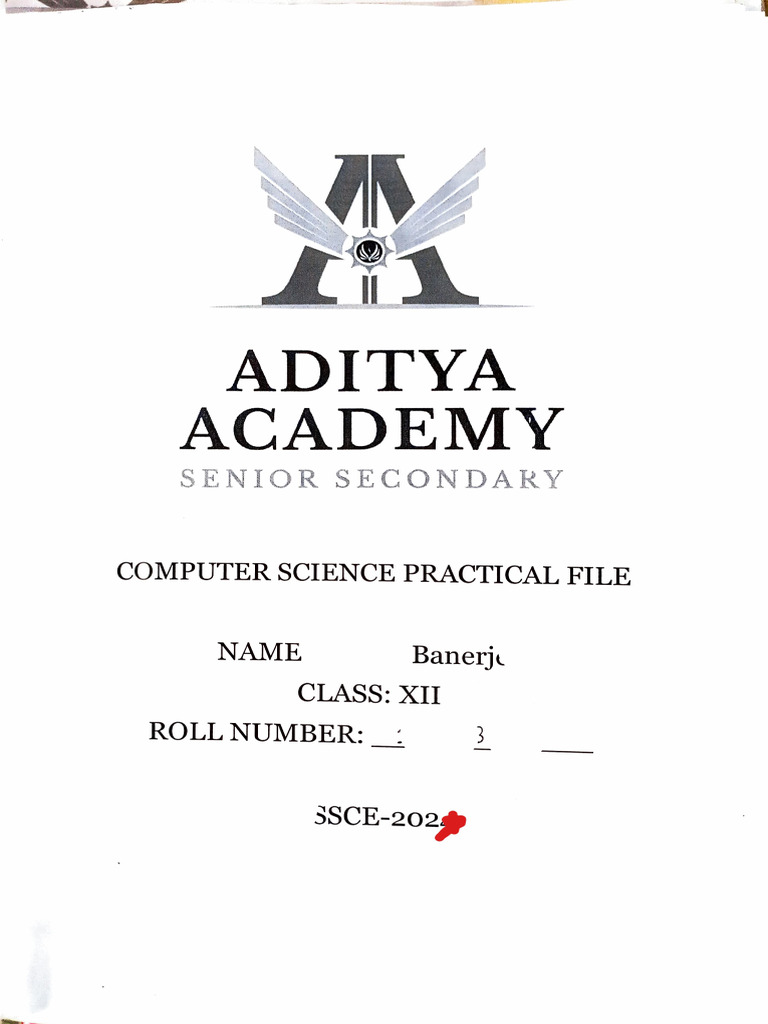 Sample Practical File (First 3 Pages and Index) | PDF