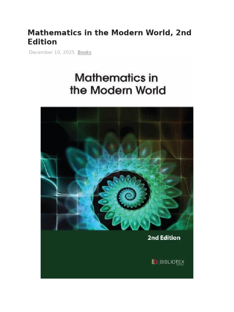Modern Mathematics Concepts Explained | PDF
