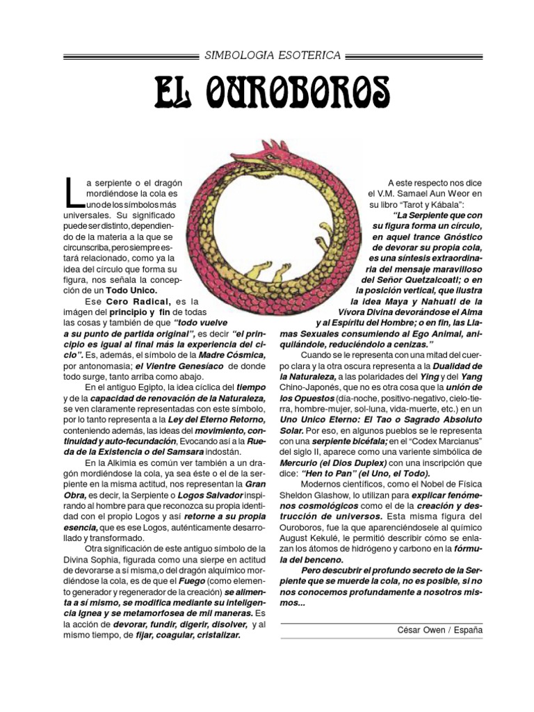 El Ouroboros: Simbolismo y Significado | PDF | Continuar | Los símbolos