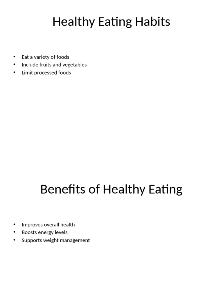 Healthy Eating Habits | PDF